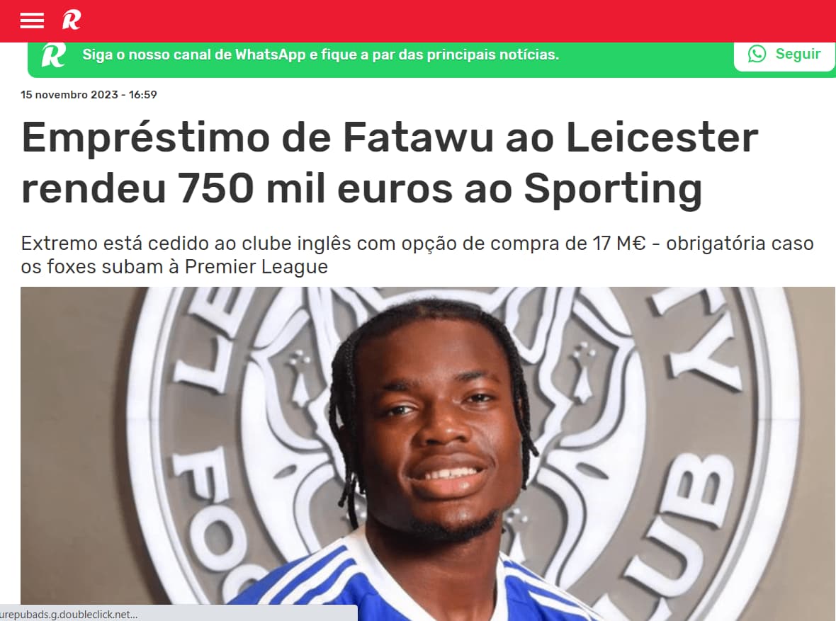 Abdul Fatawu Issahaku (Empréstimo: Leicester City) - Jogos e Jogadores ...